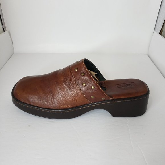 Born | Shoes | Born Brass Studded Brown Square Toe Clogs Size 8 | Poshmark